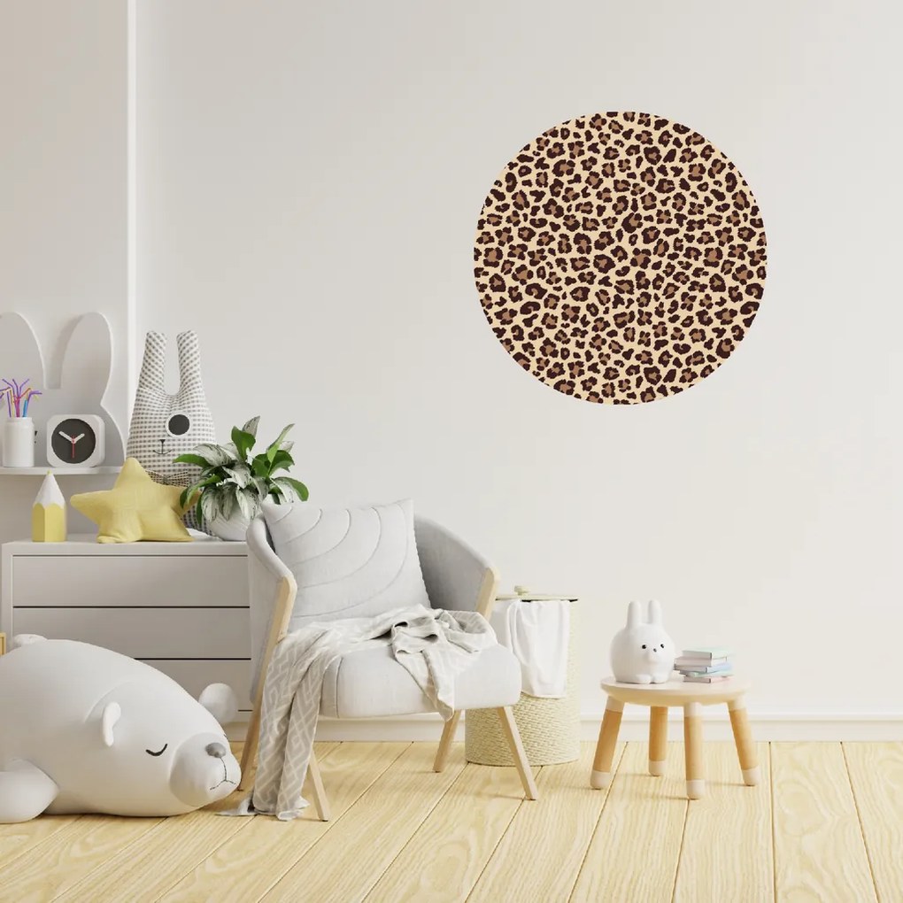 PIPPER. Kruhová samolepka na zeď "Leopardí vzor" Velikost: 100cm