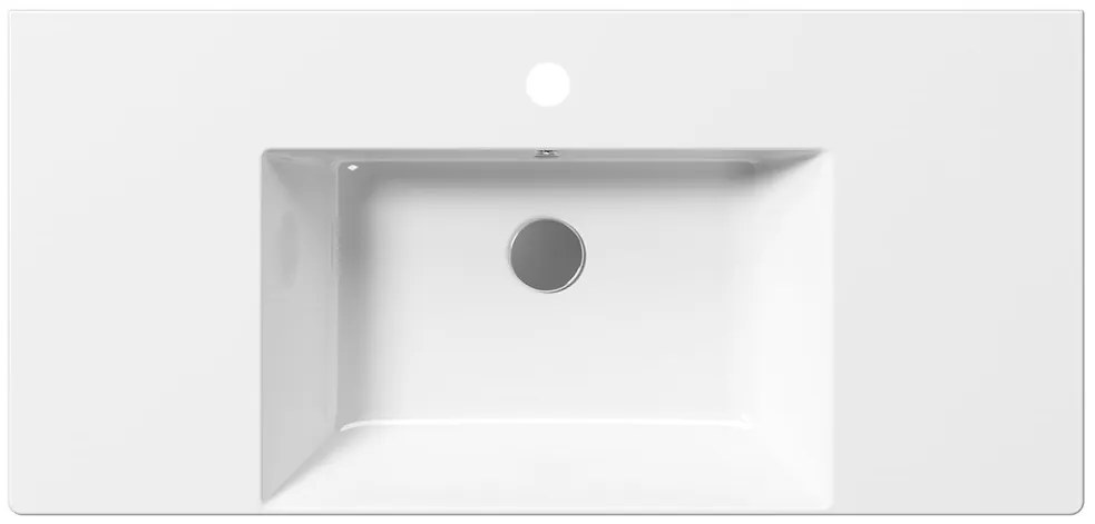 GSI, KUBE X keramické umyvadlo 100x47 cm s odkládacími plochami, bílá ExtraGlaze, 9451111