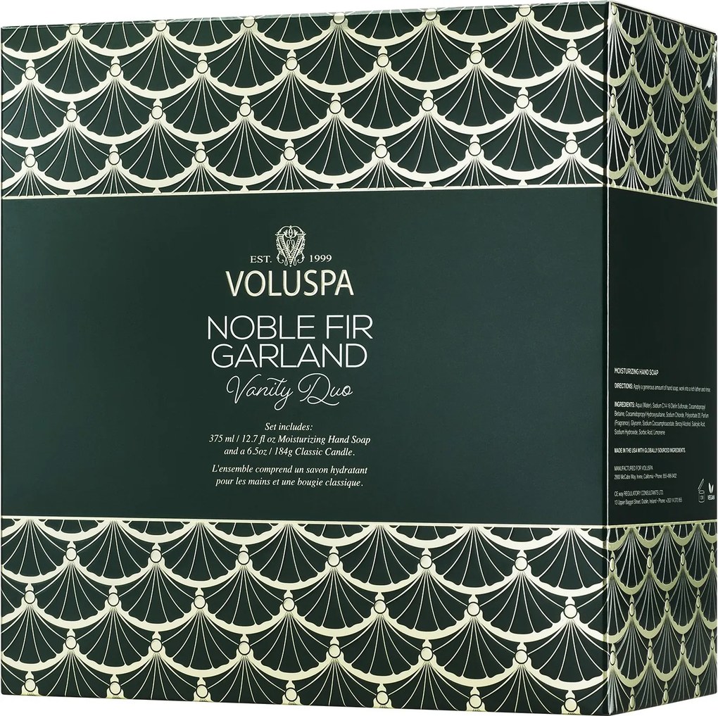 dárková sada Noble Fir Garland, tekuté mýdlo ve skle 375 ml + svíčka 184 g