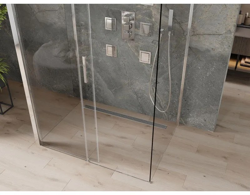Mexen Omega 3-stěnový sprchový kout 110x90 cm, 8mm čiré sklo - chromový profil, 825-110-090-01-00-3S
