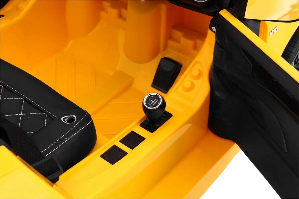 Ramiz Elektrické autíčko Audi R8 Spyder pro děti žluté + dálkové ovládání + EVA + pomalý start + rádio MP3 + LED