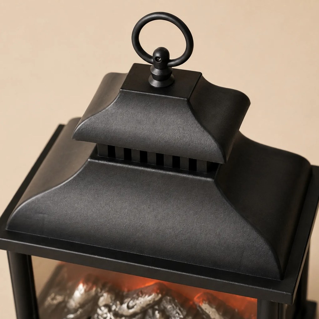 Lucerna s efektem krbu LED, 13,5 x 25,5 x 37 cm