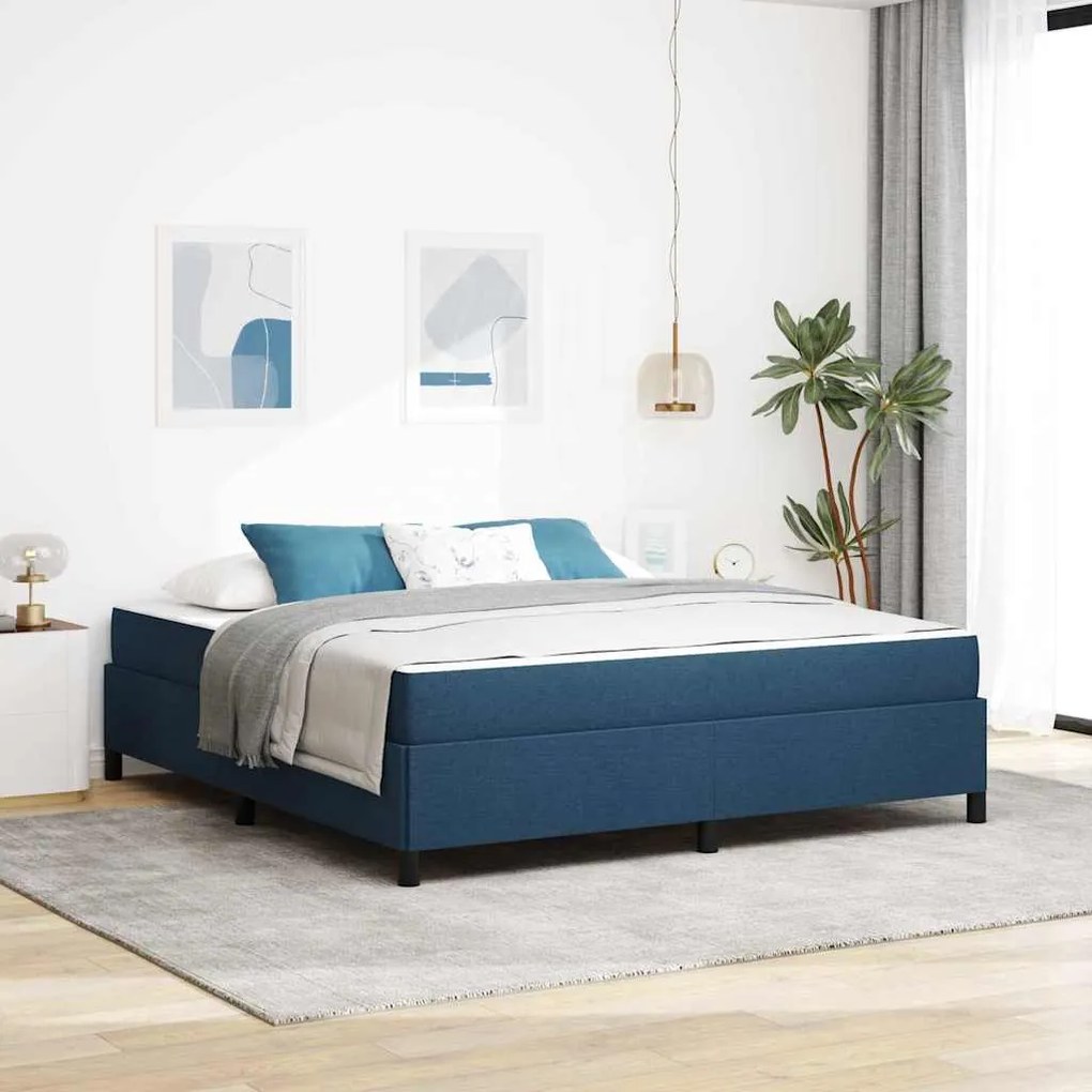 Postel s boxspringem Modrá 180 x 200 cm textil 3398884