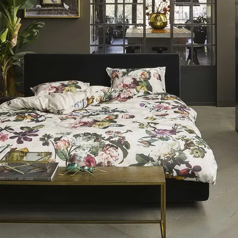 Essenza Luxusní povlečení Fleur ecru 140x200, 70x90 - 100% bavlněný satén
