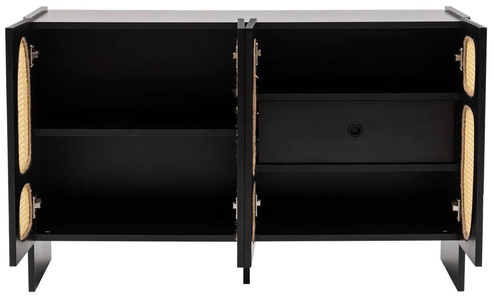 Kalune design Příborník SIMONA černý s vídeňskou pleteninou