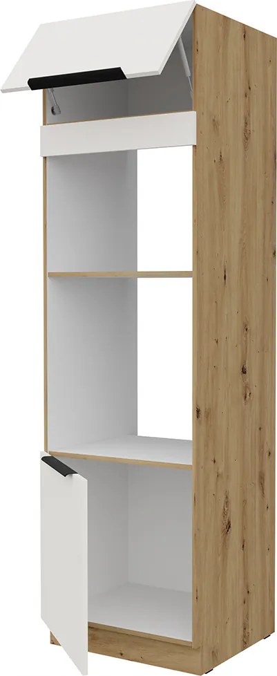 ARIA az | vysoká skříňka 60 DPM-210 2F na vestavnou troubu a mikrovlnku | 60 cm | ANTI FINGERPRINT povrch | artisan/bílá