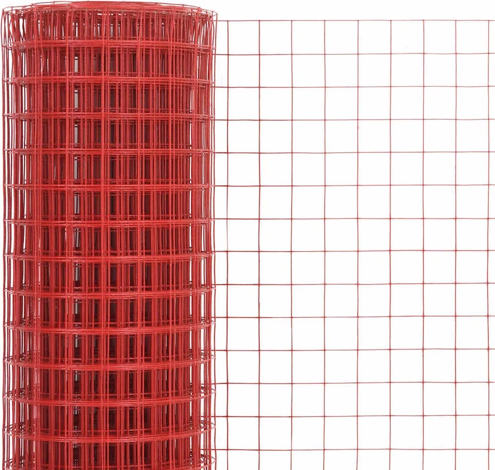 Pletivo ke kurníku ocel PVC vrstva 10 x 1 m červené 143659