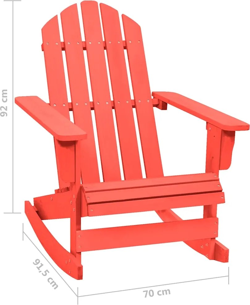 Zahradní houpací křeslo Adirondack masivní jedle červené 315883