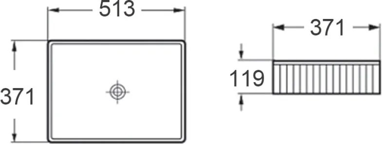Mexen Grovo, rýhované umyvadlo na desku 51 × 37 cm, bílá, 22305100