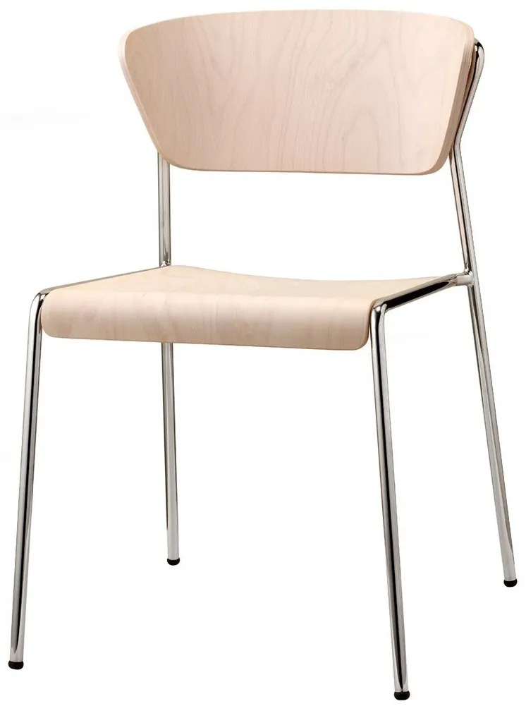 SCAB - Židle LISA WOOD - buk/chrom