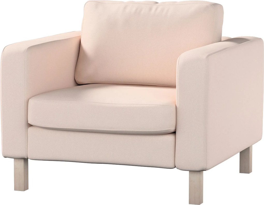 Potah na křeslo IKEA Karlstad, krátký barva růžová látka pletený vzor