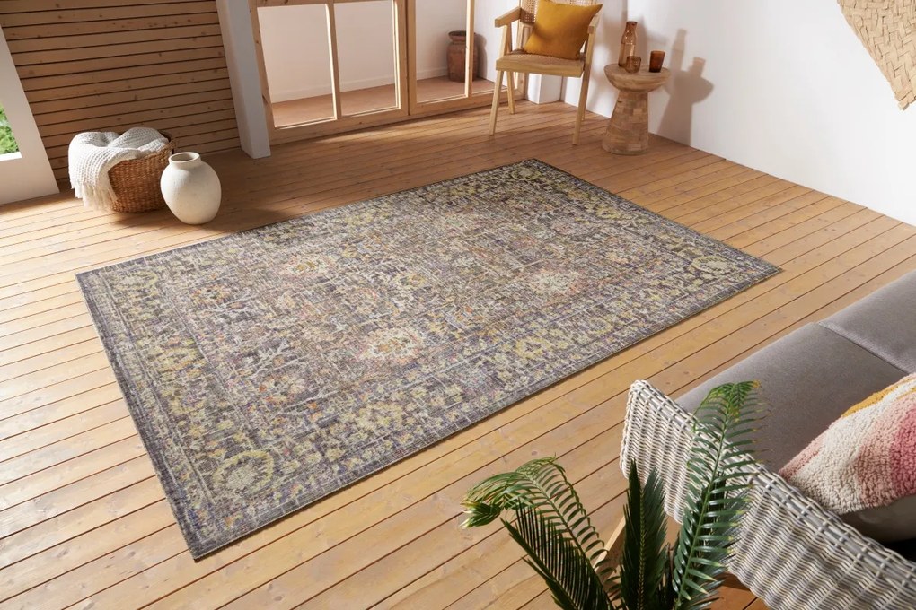 Nouristan - Hanse Home koberce Kusový koberec Cairo 105589 Luxor Grey Multicolored – na ven i na doma - 160x235 cm