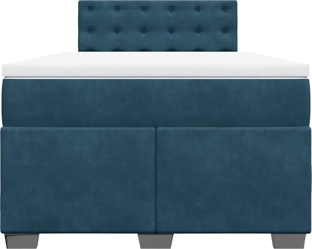 Box spring postel s matrací modrá 120 x 200 cm samet 3288598