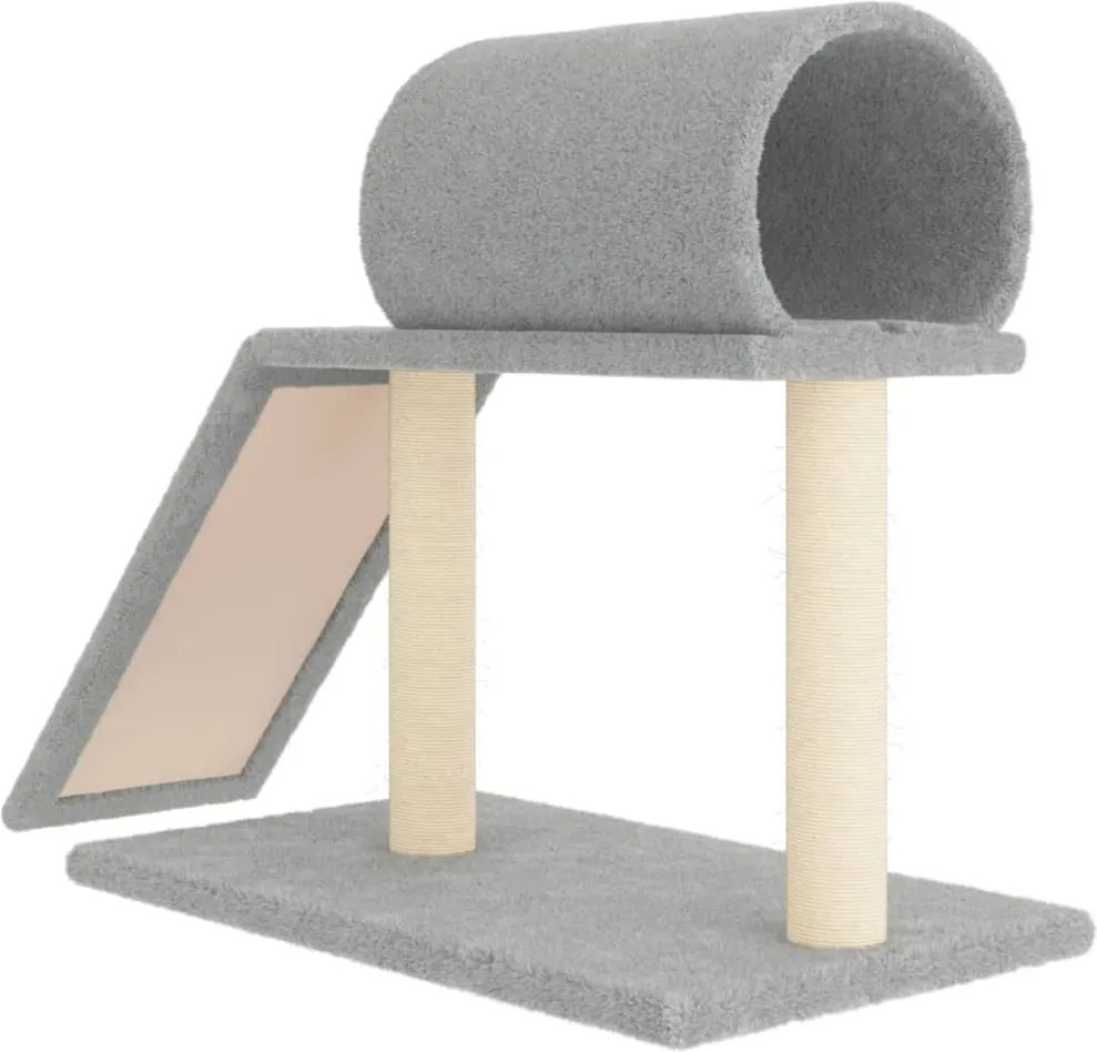 Škrabadlo pro kočky s tunelem a žebříkem světle šedé 55,5 cm 171790