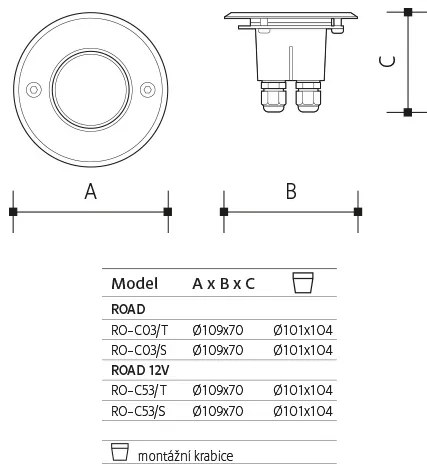 PANLUX ROAD venkovní pojezdové svítidlo 12LED teplá bílá