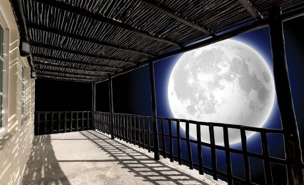 Fototapeta - Terasa s výhledem na Měsíc (254x184 cm)