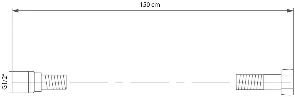 Sapho, SOFTLEX plastová sprchová hadice, hladká, 150cm, černá, 1208-17