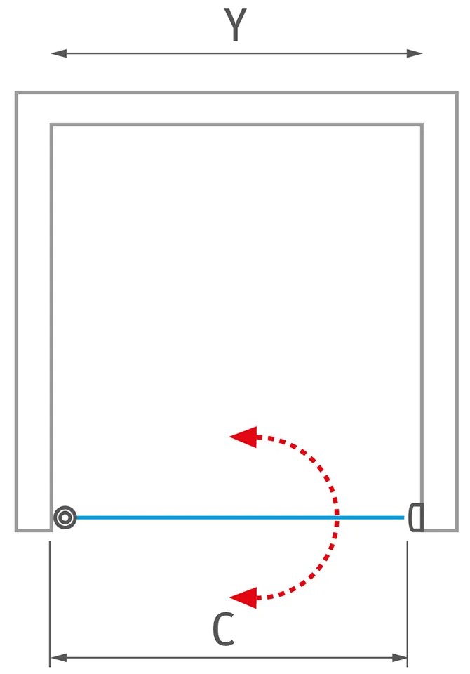 Roth Cariba Line sprchové dveře do niky 80 x 202 cm jednokřídlé brillant transparent CI PIV 080200 VPE Koupelny Bernold