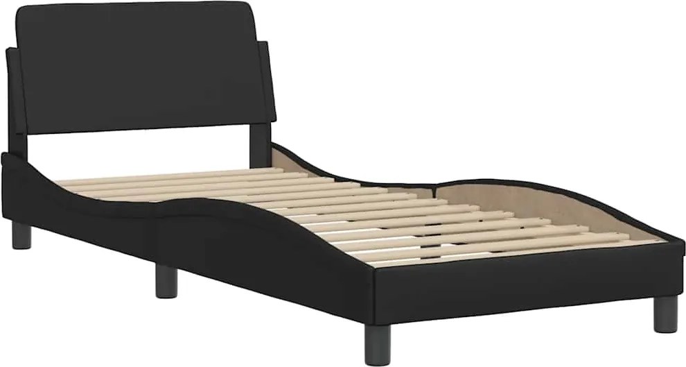 Rám postele Viana bez matrace černý 80 x 200 cm umělá kůže 3208054