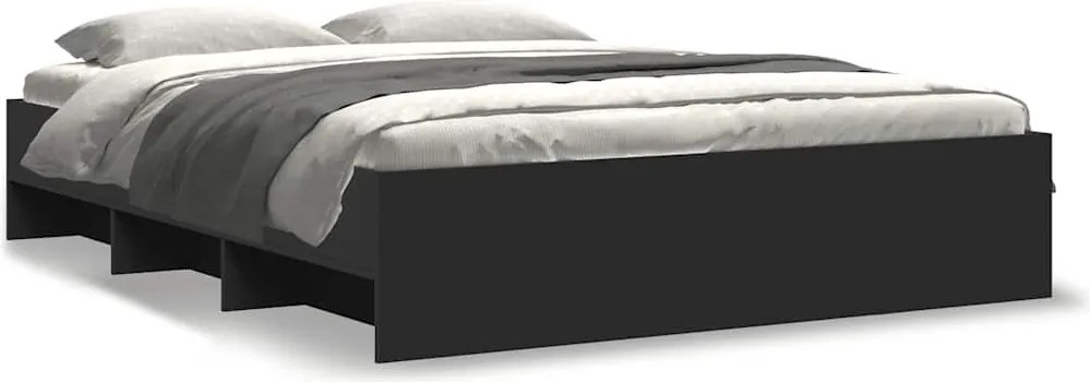 Rám postele bez matrace černý 160x200cm Dřevěné konstrukce 3295640