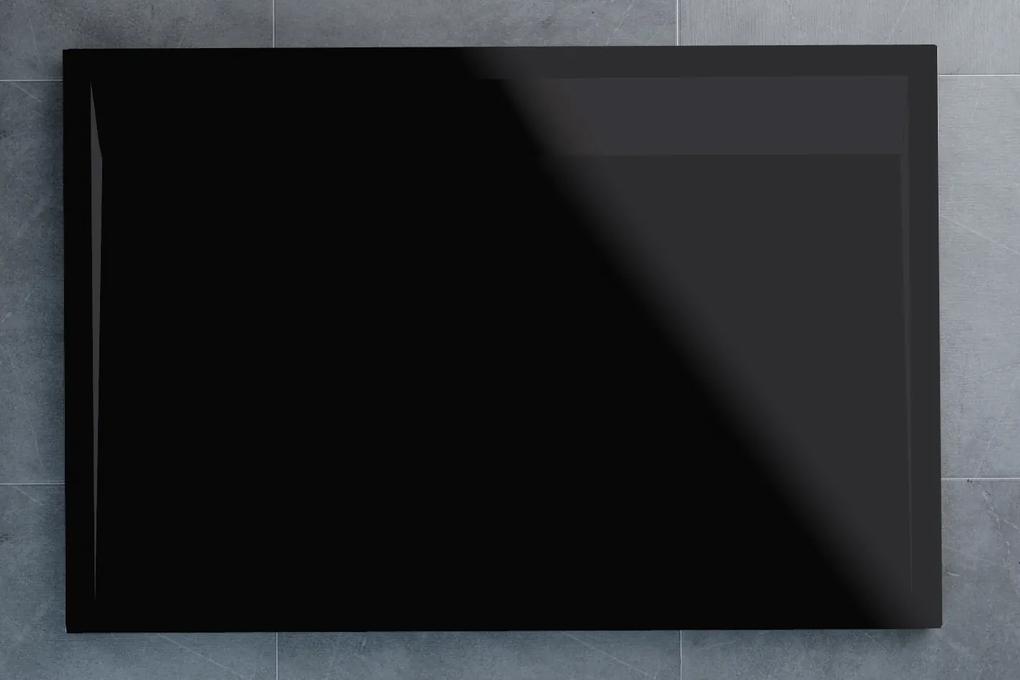 SanSwiss Ila Sprchová vanička obdélníková 80×120 cm černá Barva krytu  sifonu: Aluchrom