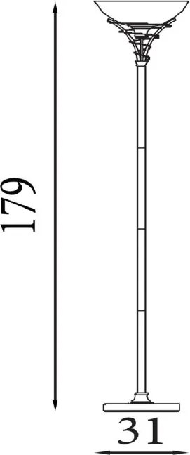 Searchlight EU5222AB Stylová stojací lampa LINEA patina, bílé sklo