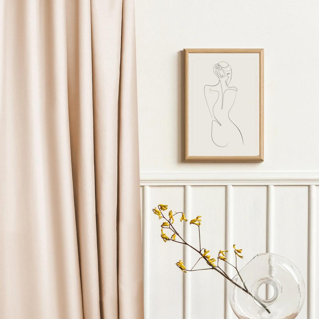 Room99 Hotový závěs na kroužcích AURA Barva: Tmavě růžová/Zlatá, Velikost: 140 x 250 cm