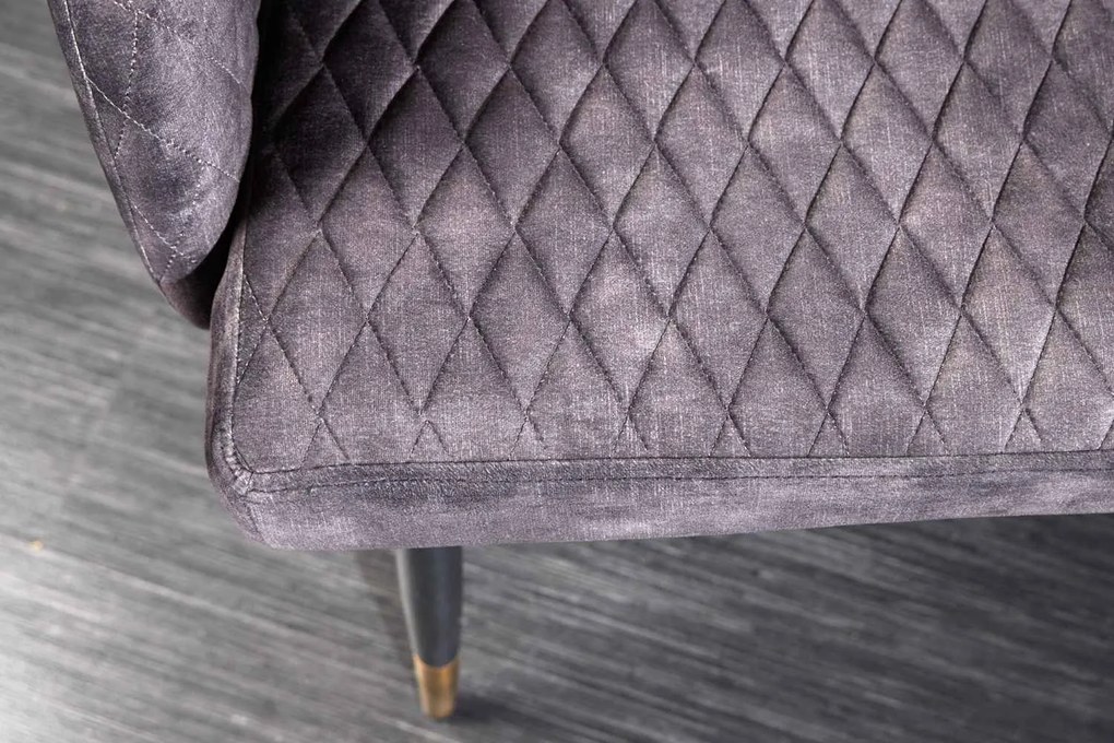 Designová lavice Laney 162 cm šedý samet