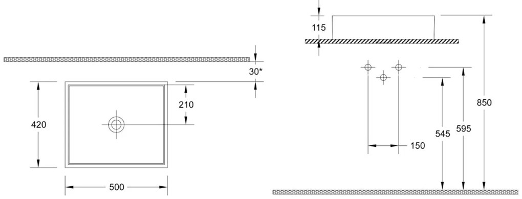 Isvea Isvea, PURITY keramické umyvadlo 50x42cm, na desku, bílá, 10PL66050