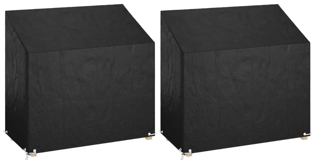 Plachty na zahradní lavice 2 ks 8 oček 130 x 70 x 70/88 cm PE 3155389