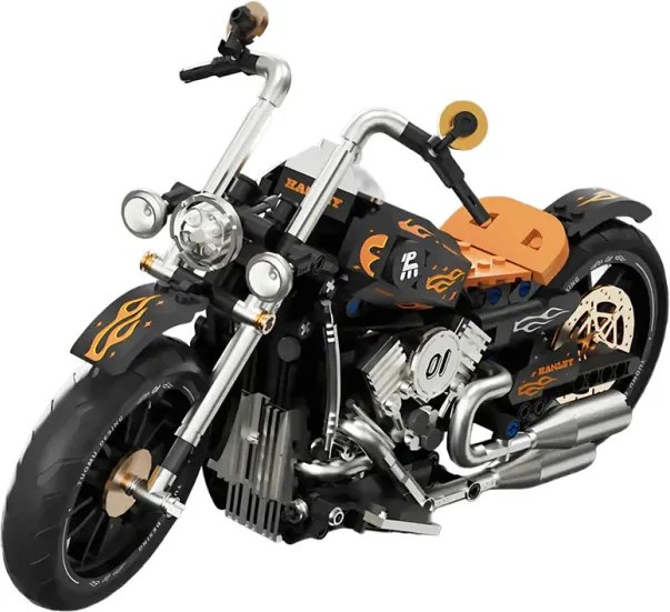 Stavebnice Černý motocykl T1007 - 455 dílků