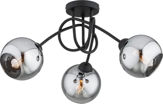 Brilagi - Přisazený lustr DIOR 3xE27/60W/230V černá/kouřová šedá