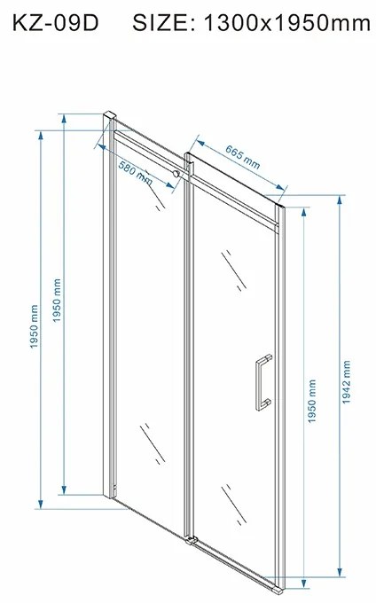 BPS-koupelny Posuvné sprchové dveře HYD-PD09D 130 zlatá/transparent pro instalaci do niky - bez vaničky