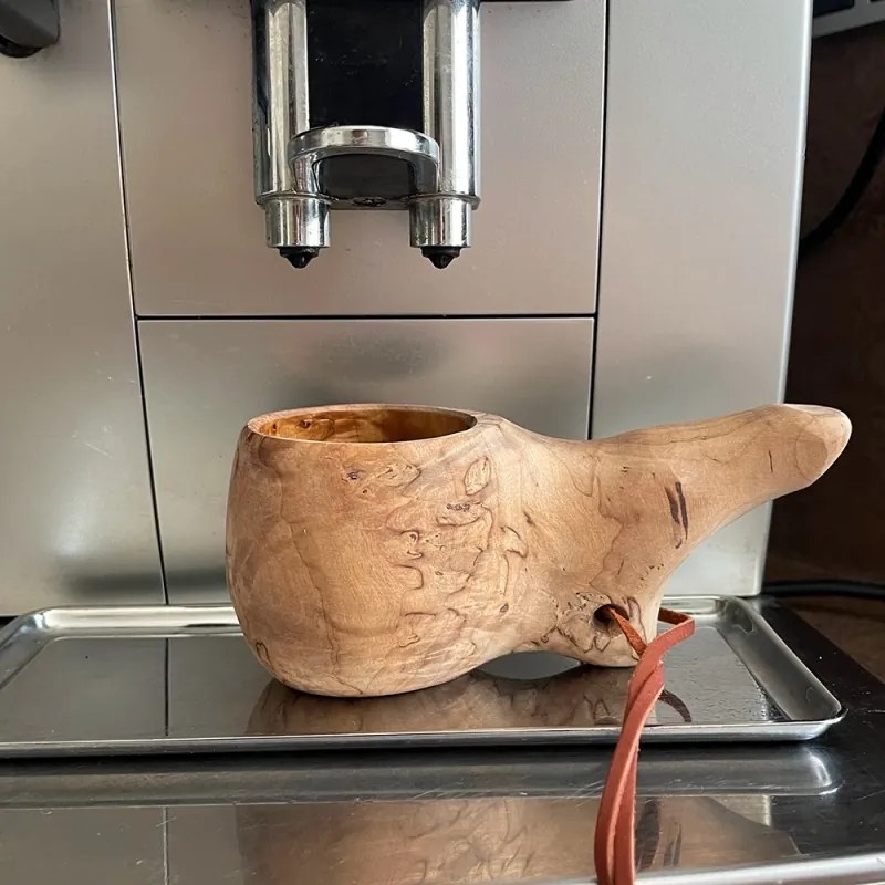 Finský hrnek na panáky Kuksa, bříza kadeřavá