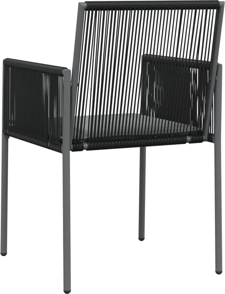 Zahradní židle s poduškami 6 ks černé 54x60,5x83,5 cm polyratan 3187092