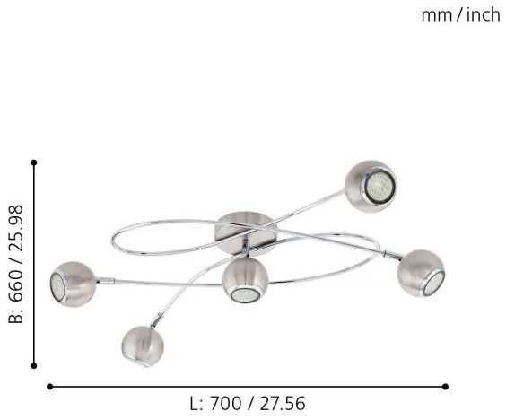 Eglo 94251 - LED Bodové svítidlo LOCANDA 5xGU10-LED/3W/230V