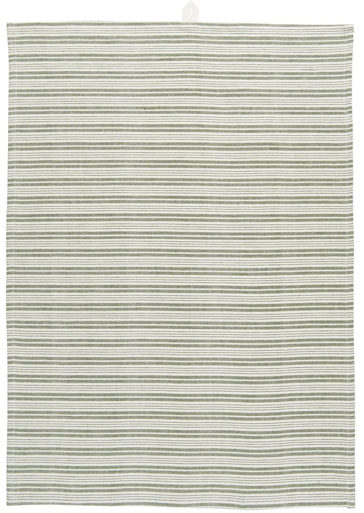 IB LAURSEN Bavlněná utěrka Oliver Dusty Green 50 x 70 cm, zelená barva, textil