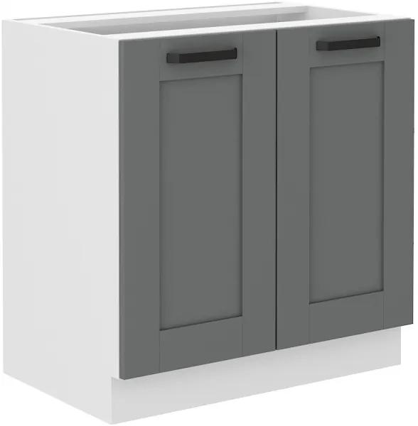 Kuchyňská skříňka LUNA bílá 80 D 2F BB barva dvířek: šedá Dust