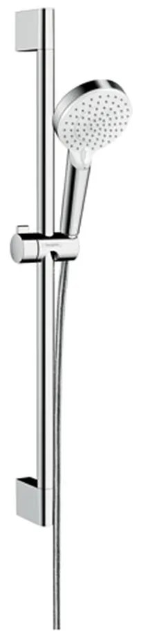 Hansgrohe Crometta, sprchová sada Vario EcoSmart 9 l/min se sprchovou tyčí 65 cm, bílá/chromová, HAN-26534400