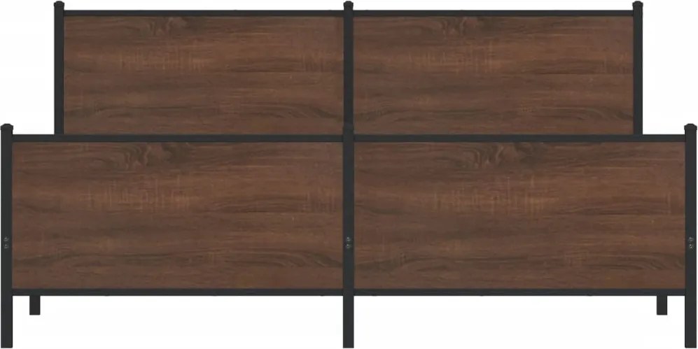 Kovový rám postele bez matrace hnědý dub 183 x 213 cm 3301374