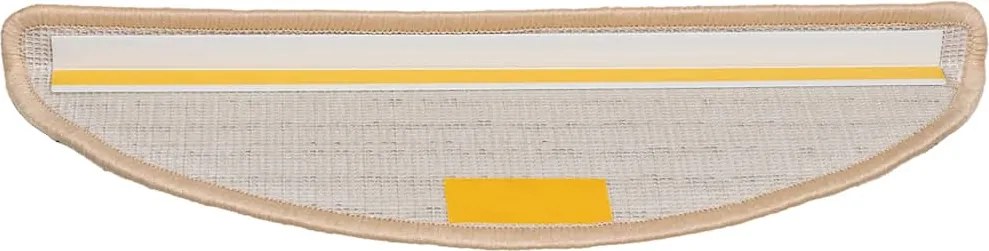 Schodové rohože 15 ks 56x17x3 cm krémové, půlkulaté 133896