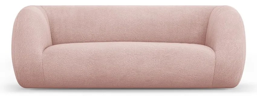 Světle růžová pohovka z textilie bouclé 210 cm Essen – Cosmopolitan Design