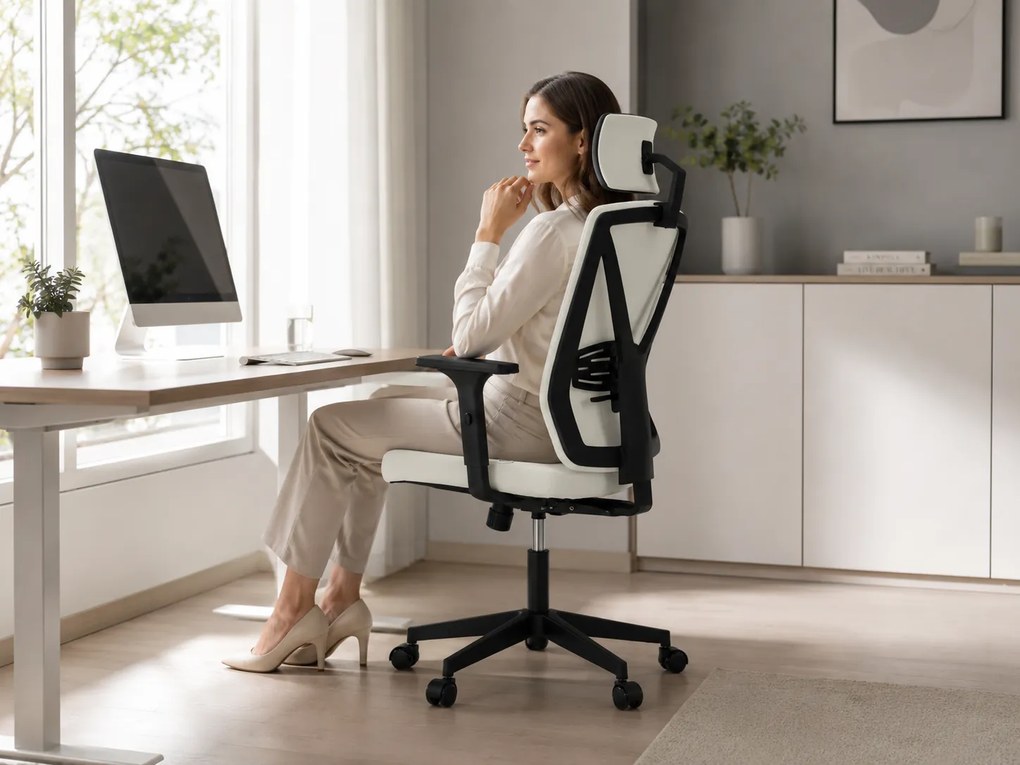 Ergonomická kancelářská židle ARLO - béžová látka