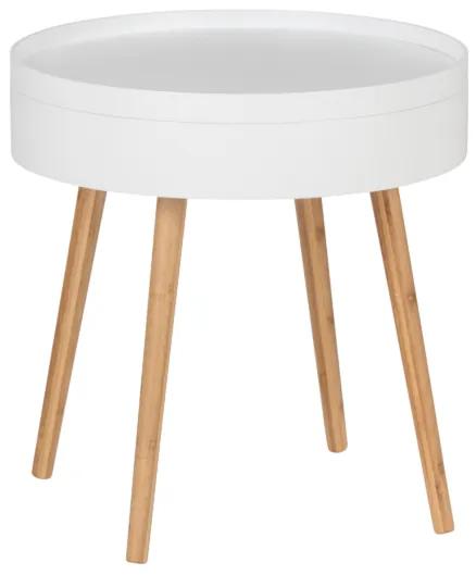 Konferenční stolek FINJA, 49,5x51,5x49,5, bílá/přírodní