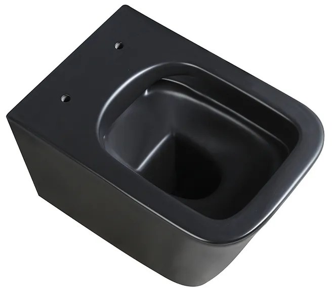 BPS-koupelny Závěsná WC mísa se SoftClose sedátkem HYD-5617, černá mat/zlatý lem