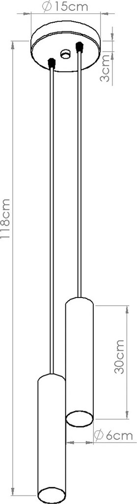 Sollux Lighting Závěsná lampa LAGOS 2P černá