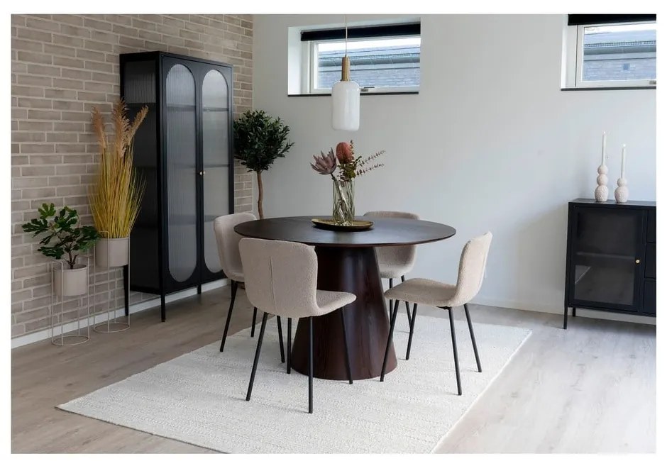 Kulatý jídelní stůl s deskou v dekoru ořechového dřeva ø 120 cm Bolton - II. jakost – House Nordic