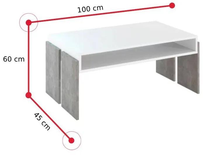 Prospero Konferenční stolek RUMBA Barva: bílá/kámen 100cm