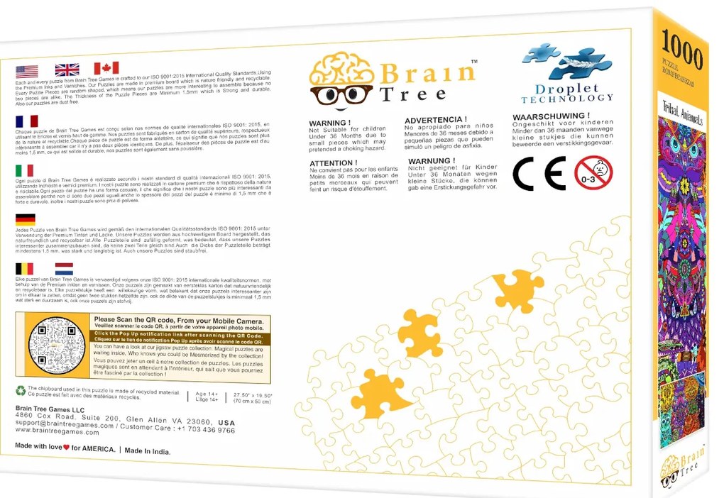 Brain Tree Puzzle Kmenová zvířata 1000 dílků