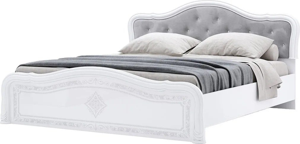 Postel 160 Lux bez rámu, bílý lesk Luiza
